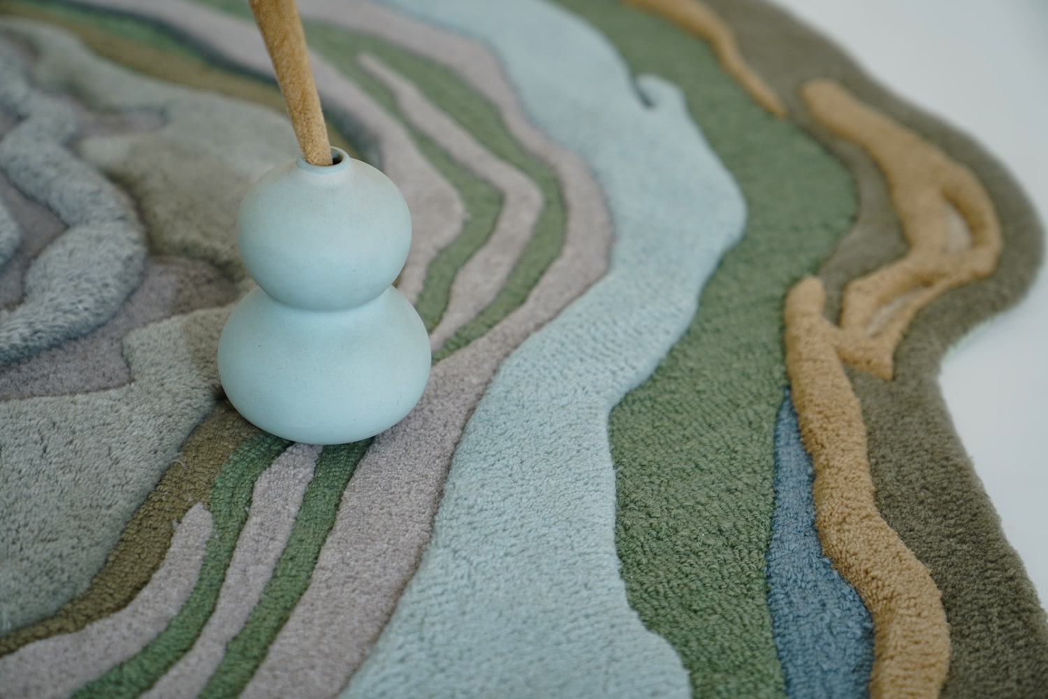 Jade Cascade Rug: Lush Textured Elegance | Loops by LJ